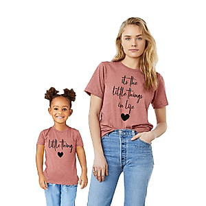 Teeny Fox Little Things in Life Mother Daughter Matching Outfits Mom and Me Cute Family Shirts