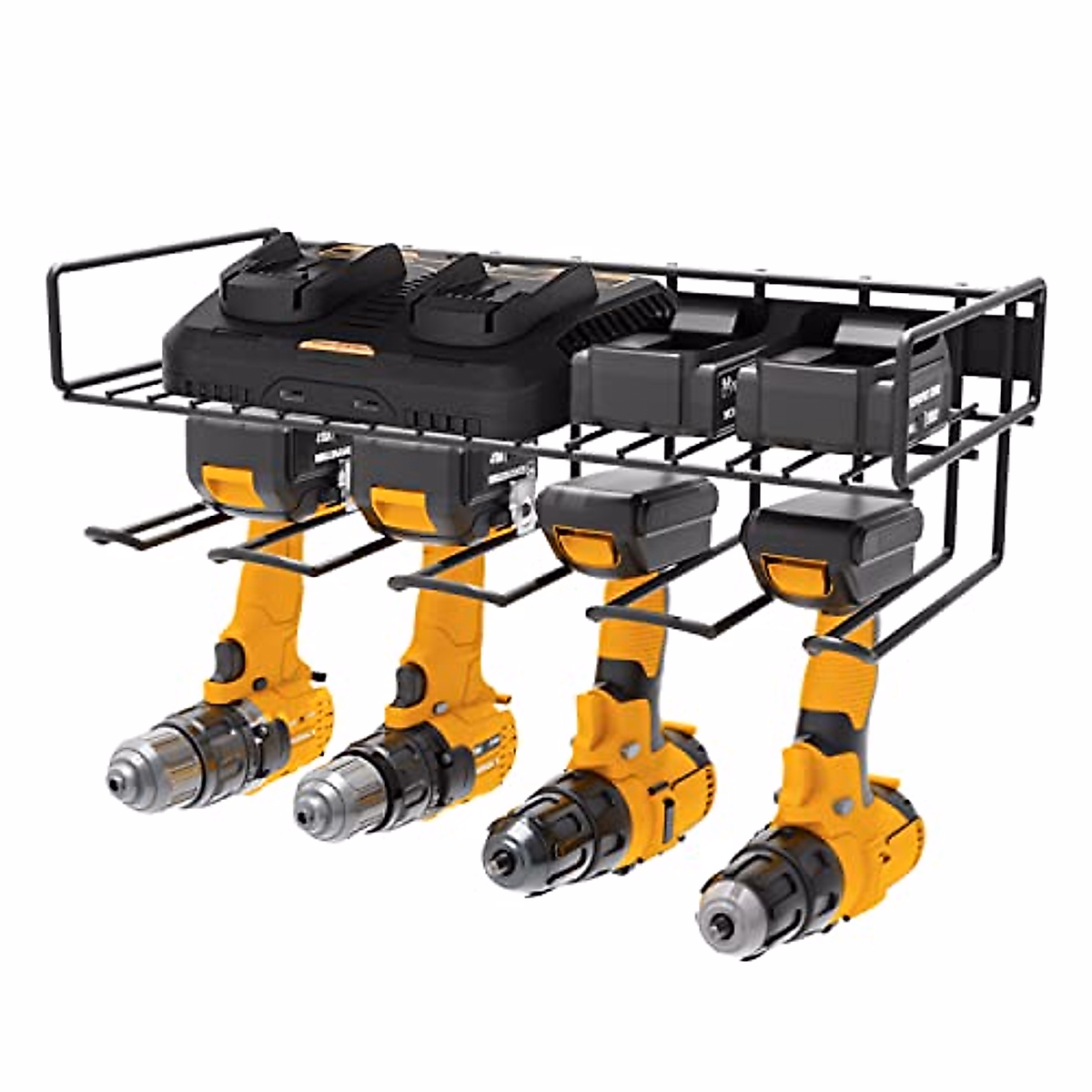 UNITEDPOWER Wall Mounted Power Tool Organizer Holder, Heavy Duty Utility Storage Rack for Battery Powered Hand Tools, Cordless Drill Rack and Tool Shelf w/Compact Design, Perfect for Father's Day