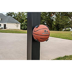 Silverback Basketball Holder Compatible with Men's, Women's, Youth Basketballs, Soccer Balls, Volleyballs, and Kickballs,Black