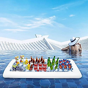 INNOVATIVE LIFE Inflatable Drink Cooler for Parties, Large Size Food Cooler Buffet, BBQ Picnic Pool Party Ice Serving Platters & Picnic Supplies