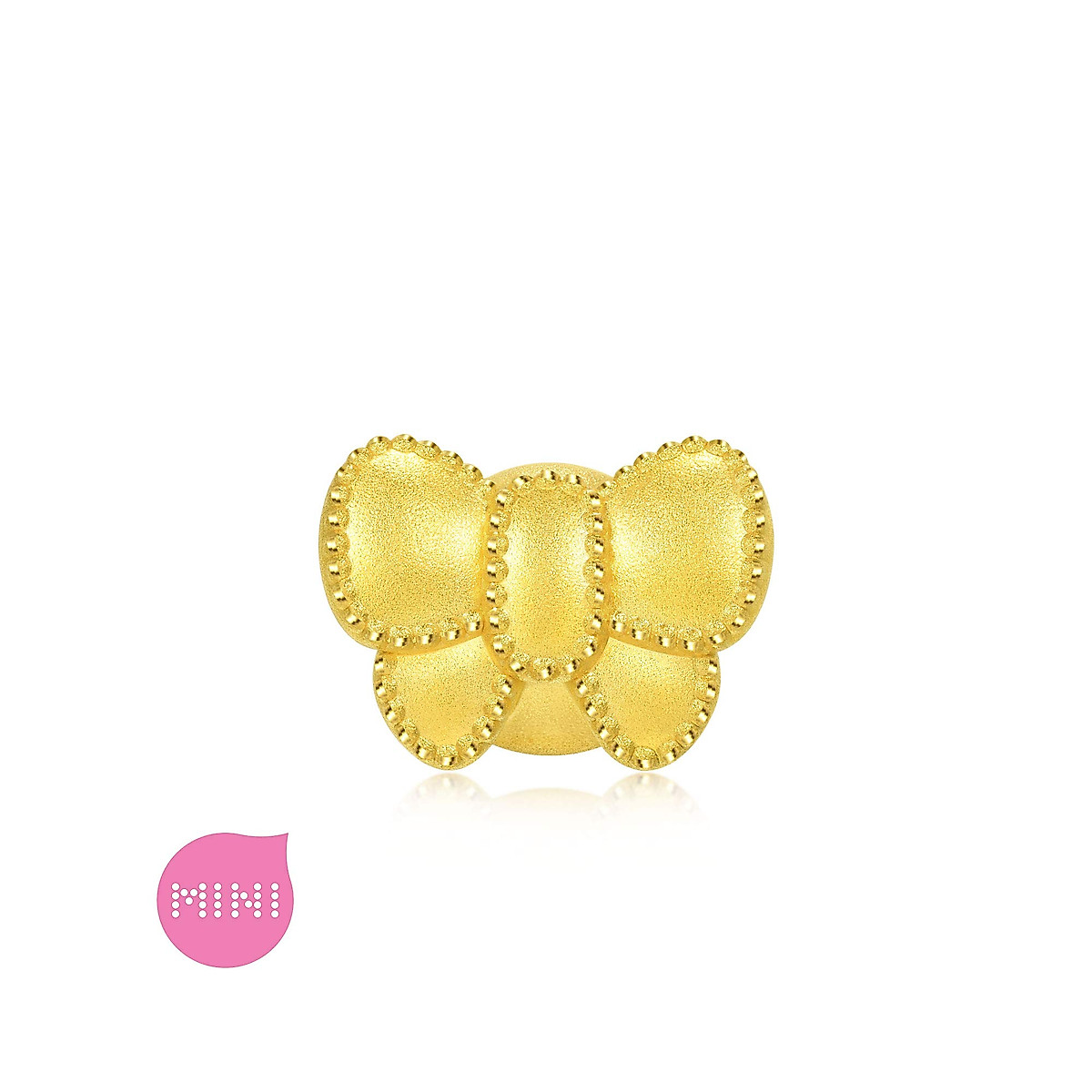 CHOW SANG SANG 999 24K Solid Gold Ribbon Mini Charm Bracelet for Women 92449C (Gold, 17 CM)