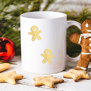 Whaline 500Pcs Christmas Foil Gold Stickers Gingerbread Man Self-Adhesive Large Stickers Christmas Gold Envelope Sealing Stickers for Xmas Party Gift Bag Wedding Invitations Greeting Cards Craft