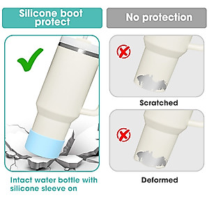 Airboat Upgrade 2PCS Protective Silicone Boot Bumper for Stanley Quencher Adventure 40oz 30oz IceFlow 20oz 30oz Tumbler, Water Bottle Bottom Sleeve Cover Accessories for Stanley Mug Cup(Light Grey)