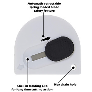 Ram-Pro Mini Retractable Utility Snap-Off Pocket Knives - Box Cutter, Package Opener, Letter Opener, Touch Knife, with A Keychain Hole (Pack of 6)