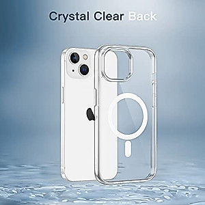 JETech Magnetic Case for iPhone 14 6.1-Inch Compatible with MagSafe Wireless Charging, Shockproof Phone Bumper Cover, Anti-Scratch Clear Back (Clear)