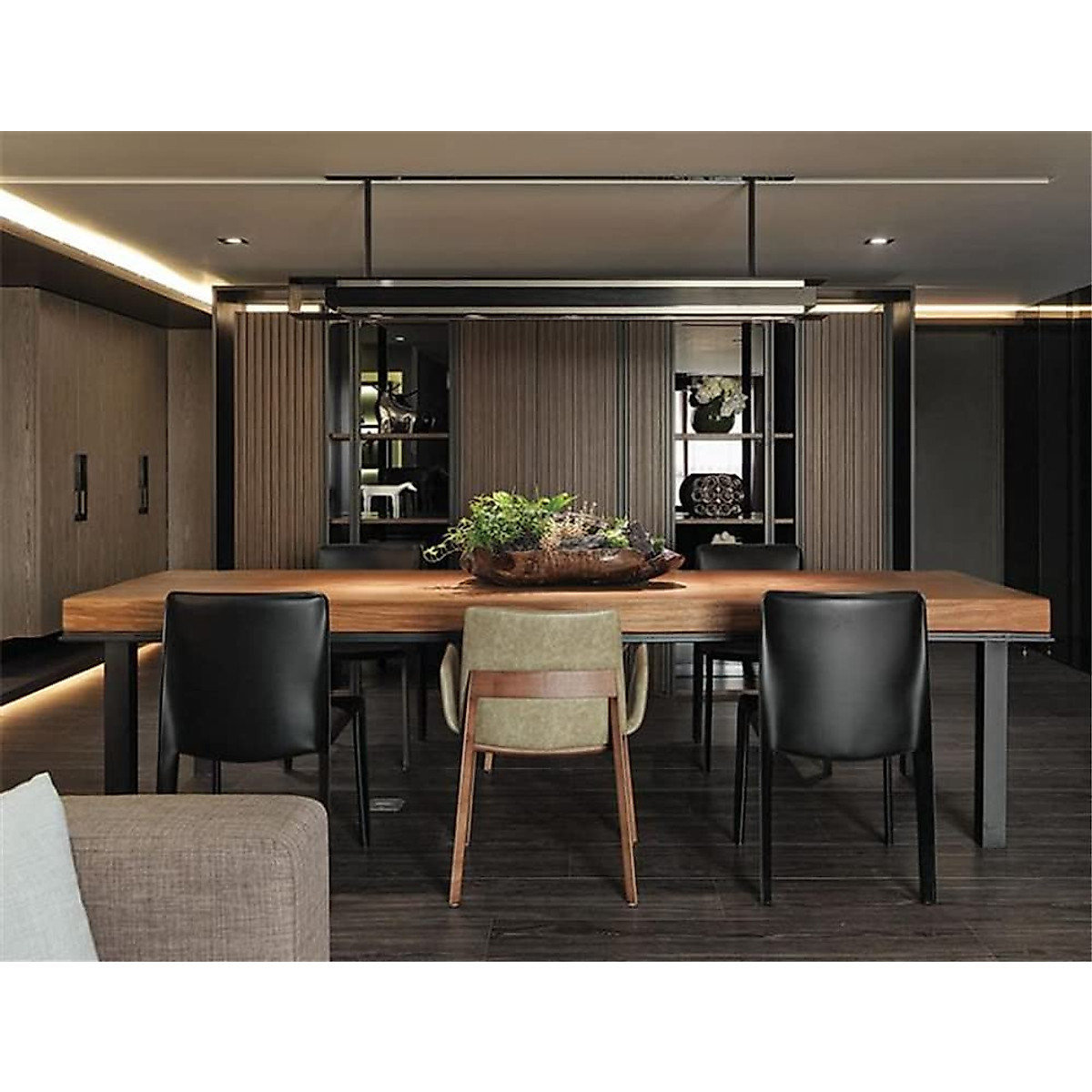 NIUYAO Solid Wood Dining Table, Industrial Wood Rectangle Dining Table Pine Tabletop Furniture with 4 Black Metal Legs Pedestal in for Dining Room Kitchen -79" L x 31.5" W x 29.5" H