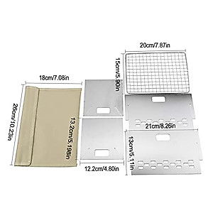 SLATIOM Folding Campfire Grill Stainless Steel Camping Grill with Carrying Bag Portable Barbecue Charcoal Grill for Camping BBQ Picnic