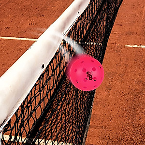 SB Pickleball Balls 6 Pack | Supra-40 Holes Outdoor Pickleballs | Built to USA Pickleball (USAPA) Standard for Professional Tournament Play | Neon Pink Hot Pink | Indoor Pickleball