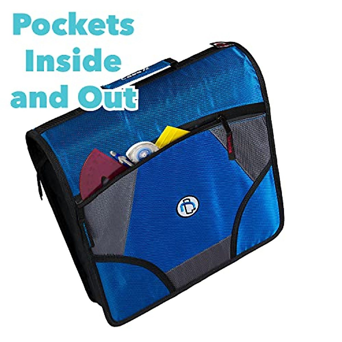 Case-it The King Sized Zip Tab Zipper Binder - 4 Inch D-Rings - 5 Subject File Folder - Multiple Pockets - 800 Sheet Capacity - Comes with Shoulder Strap - Purple D-186