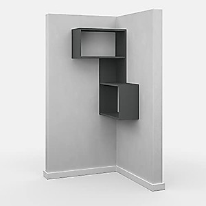 Ada Home Décor Wingate Wall Shelf, 19'' x 34'' x 8'', Anthracite