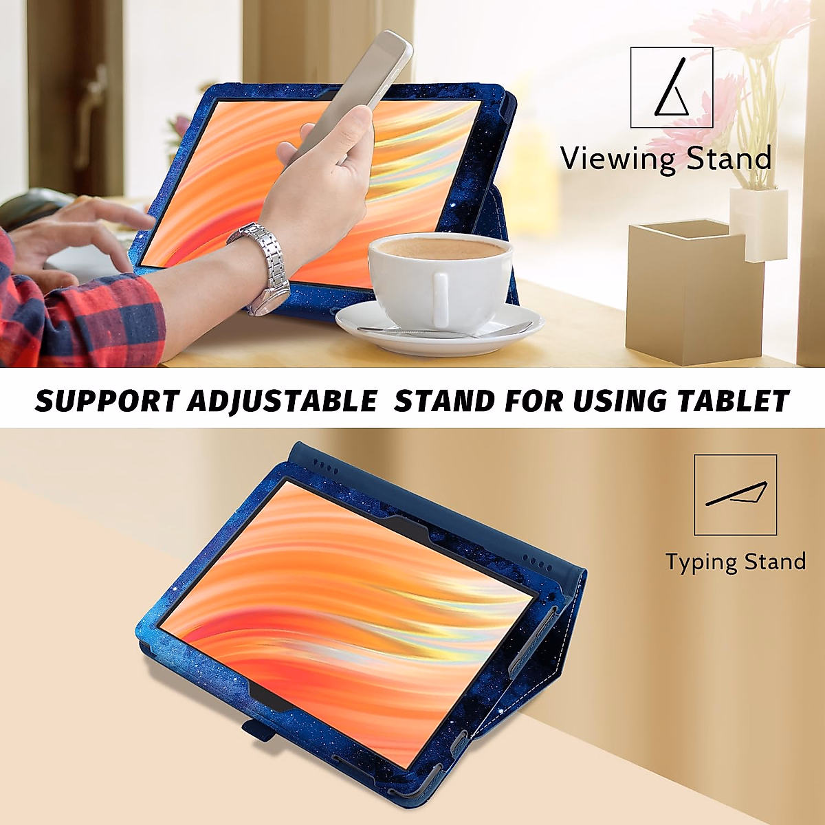 Famavala Folio Case Cover for 10.1" Amazon Fire HD 10 / Fire HD 10 Plus Tablet [13th/11th Generation, 2023/2021 Release] (BlueSky)