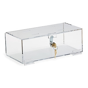Clearform ML4616 Clear Acrylic Single Lock Medical Box with Keys, Medium
