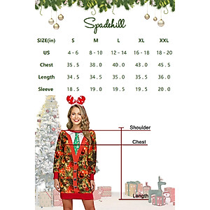 Christmas Womens Funny Pullover Sweatshirt Holiday Party Long Sleeves Ugly Dress Snowman Tie S
