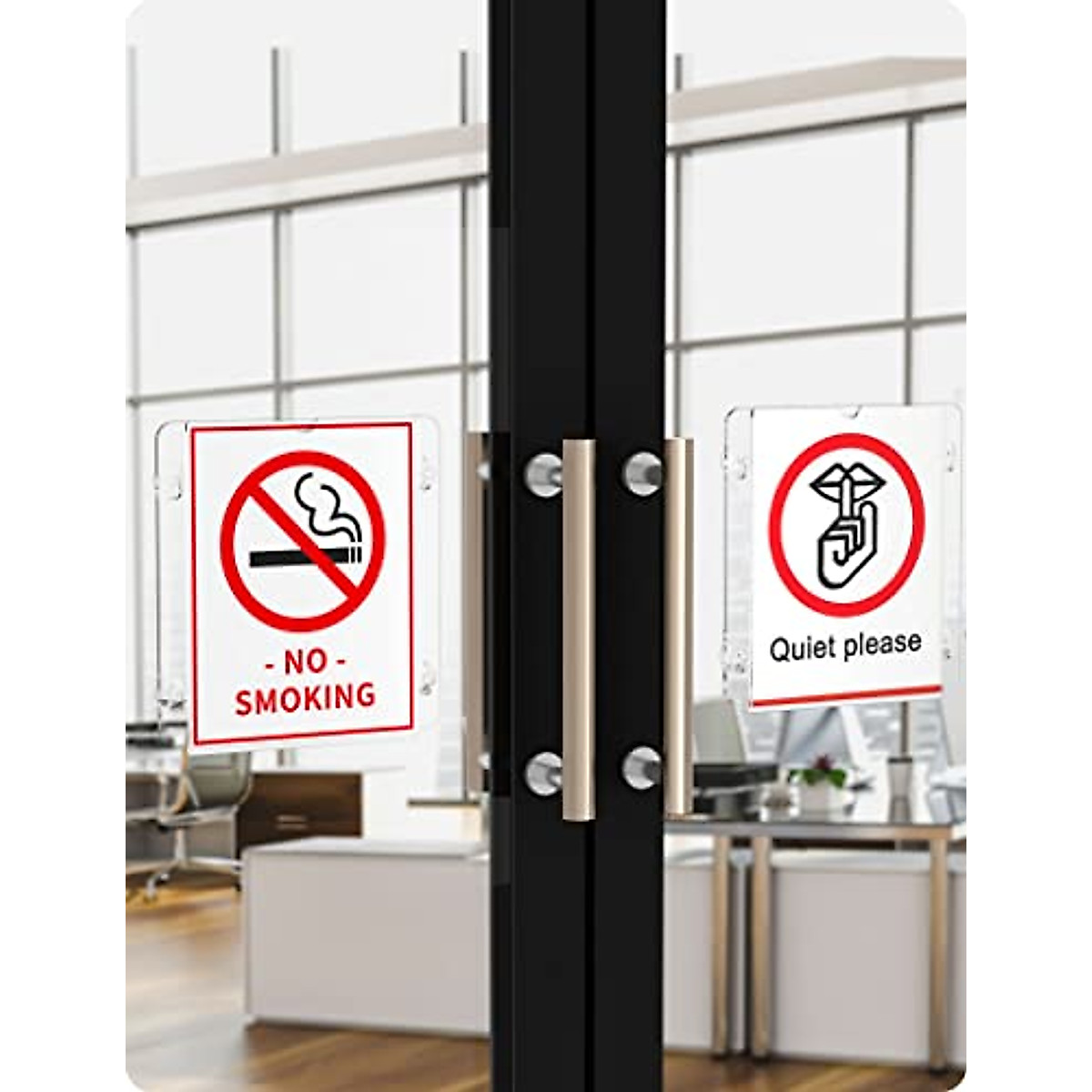 NIUBEE Acrylic Window Sign Holder 8.5×11 Inch with 4 Suction Cups for Glass Window Wall Mount, Advertise Display Office Store Promotion Picture Frame for Mall, Office, Home, Restaurant(2 Pack)