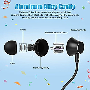 Muitune Bluetooth Headphones 120 Hours Extra Long Playback with Microphone Headset, i35 Balanced Armature Drivers Stereo in Ear Wireless Earbuds, Waterproof Workout Neckband Headphones (Teal)