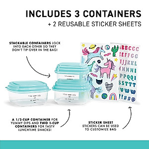 Fit+Fresh DIY Sticker Insulated Lunch Box, Lunch Box - Lunch Bag, Lunch Box for Girls, Lunch Box for Boys, Lunchboxes