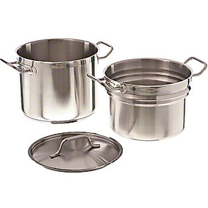 Update International 16 Qt Induction Ready Stainless Steel Double Boiler w/Cover