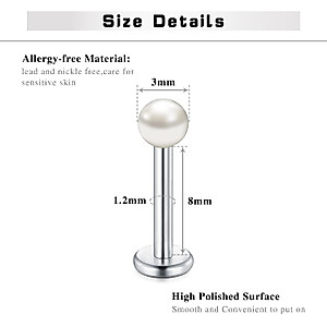 AVYRING 16g Lip Rings Labret Studs Medusa Piercing Ring Surgical Steel Forwards Helix Conch Rook Snug Orbital Earrings 18pcs 8mm