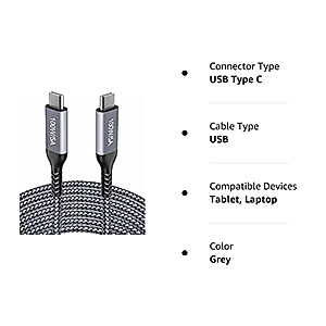 15FT USB C to USB C Cable 100W, Type C Fast Charging, Long Braided, Charger Cord Compatible with Samsung Galaxy S21 S20,Note 10/20,Google 4a/4/3 XL,MacBook Pro/Air,iPad Pro/Air, Dell XPS,Moto G7 Plus
