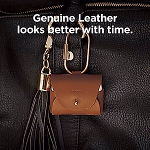 elago Leather Case Compatible with AirPods Pro 2 Generation and AirPods Pro Case - Genuine Leather case with Keychain, Luxurious Colors, Brass Ring Holder, Great Protection (Brown)