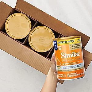 Similac 360 Total Care Sensitive Infant Formula for Fussiness & Gas Due to Lactose Sensitivity, Has 5 HMO Prebiotics, Non-GMO,‡ Baby Formula Powder, 34.9-oz Value Can, Pack of 3