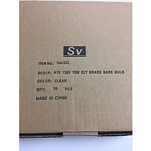 Sival A15 15 Watts Clear Outdoor Light Bulbs, 25-pack, recommended for commercial string lights