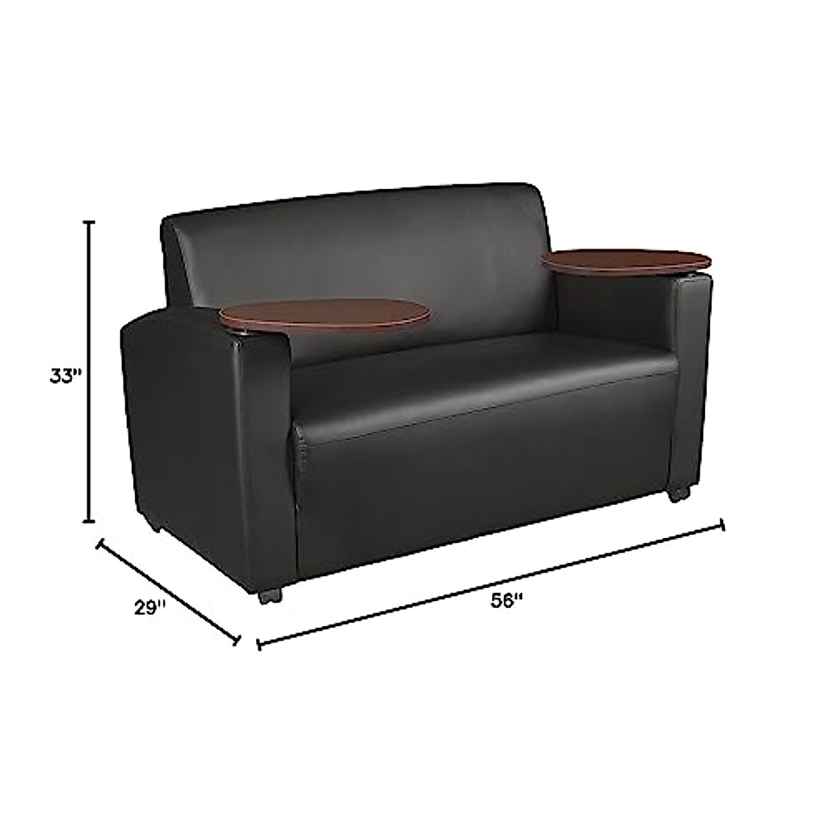 Regency Nova Tablet Arm Chair, Loveseat, Black