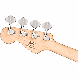 Squier by Fender Mini Precision Short Scale Bass Guitar with 2-Year Warranty, Laurel Fingerboard, Sealed Die-Cast Tuning Machines, and Split Single-Coil Pickup, Maple Neck, Black