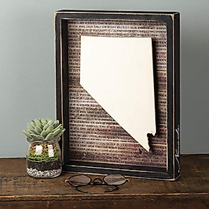 Primitives by Kathy 28238 State Pride Box Sign, Nevada 9.50" x 12.75" x 1.75"