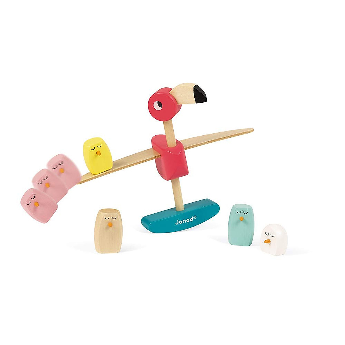 Janod Zigolos Wooden Balancing Game - Flamingo – Ages 3+ - J08230