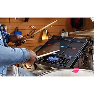 Alesis Strike Multipad - 9-Pad Percussion Instrument with Sampler, Looper, 2 Ins and Outs, Soundcard, Sample Loading via USB Thumb Drives and 4.3-Inch Display,Black
