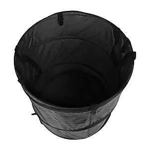 Trash Can, 24 Gallon Reusable Outdoor Portable Up Trash Can Camping Trash Can, Locking Design Foldable Waterproof Garbage Can for Parties Camping Recycling (Black)