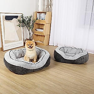 Dog Bed for Large Medium Small Dogs, Soft Calming Puppy Dog Bed Orthopedic Dog Sofa Bed Durable Washable Puppy Bed Medium Large Dog Bed Square, Comfortable Puppy Dog Bed