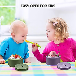 BOSEDSANG 13.5oz Soup Thermo for Hot Food Kids with Buckle Lid Insulated Vacuum Food Jar Wide Mouth Leakproof Stainless Steel Lunch Container (Purple)