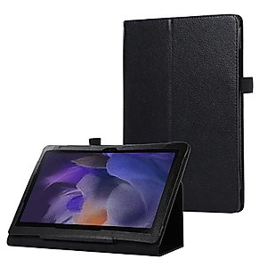 Tablet PC Case Texture Leather Tablet Case Compatible with Samsung Galaxy TAB A8 10.5 X200/X205(2021) Slim Folding Stand Folio Protector Shockproof Back Cover with Holder Tablet home ( Color : Black )