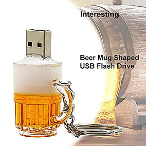 USB Flash Drive 64GB Cute Beer Mug Shaped USB Drive Thumb Drives USB 2.0 Memory Stick for External Data Storage