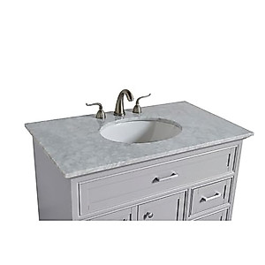 Elegant Kitchen and Bath 36 inch Single Bathroom Vanity Cabinet Set - Light Grey