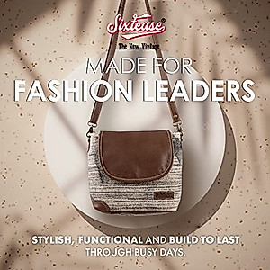 SIXTEASE Crossbody Bag for Women Vintage Style Genuine Leather, Upcycled Canvas, Rug, or Hair On - Cross Body Womens Bags with Inside Zipper Pockets - Eyesome