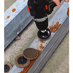 LUCKUT Abrasives 2" Nylon Surface Conditioning Quick Change Sanding Discs with R-Type Backing Coarse 80 Grit - 25 Pack