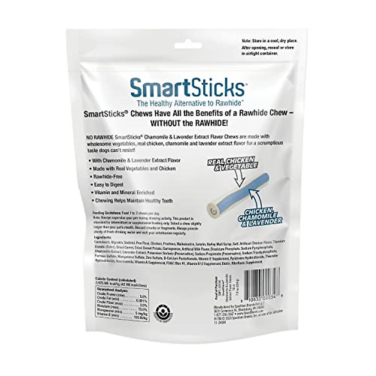 SmartBones Calming Care Sticks 16 Count, Rawhide-Free Chews For Dogs, With Chamomile And Lavender, 7.9 ounce, package may vary