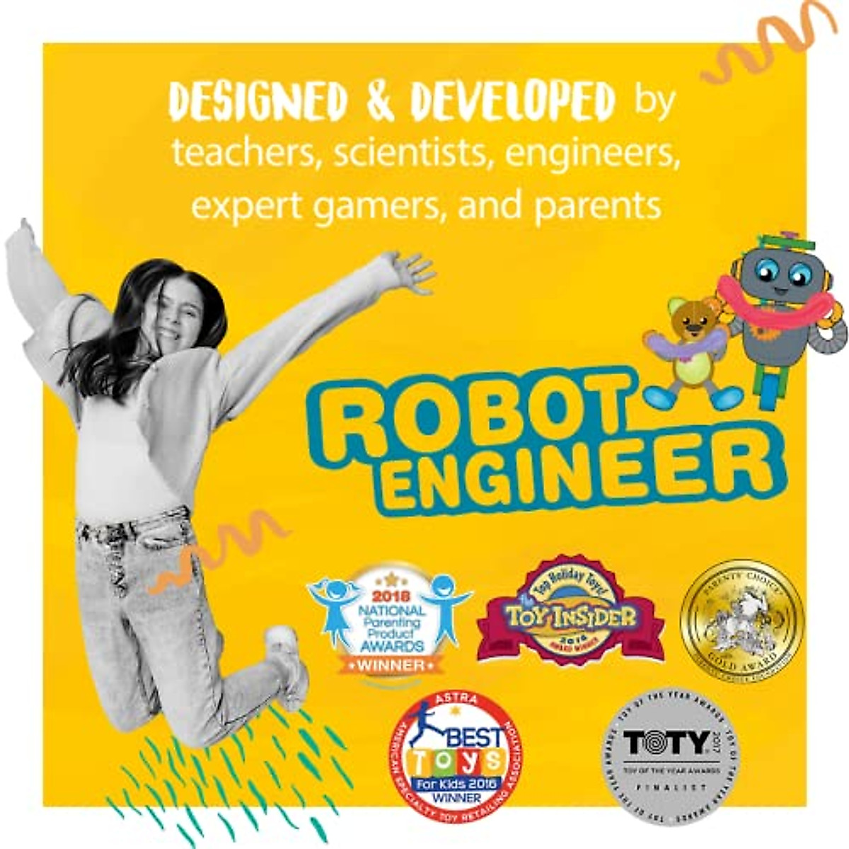 Thames & Kosmos Kids First Robot Engineer STEM Experiment Kit for Young Learners | Build 10 Non-Motorized Robots | Play & Learn with Storybook Manual | Parents’ Choice Gold Award Winner