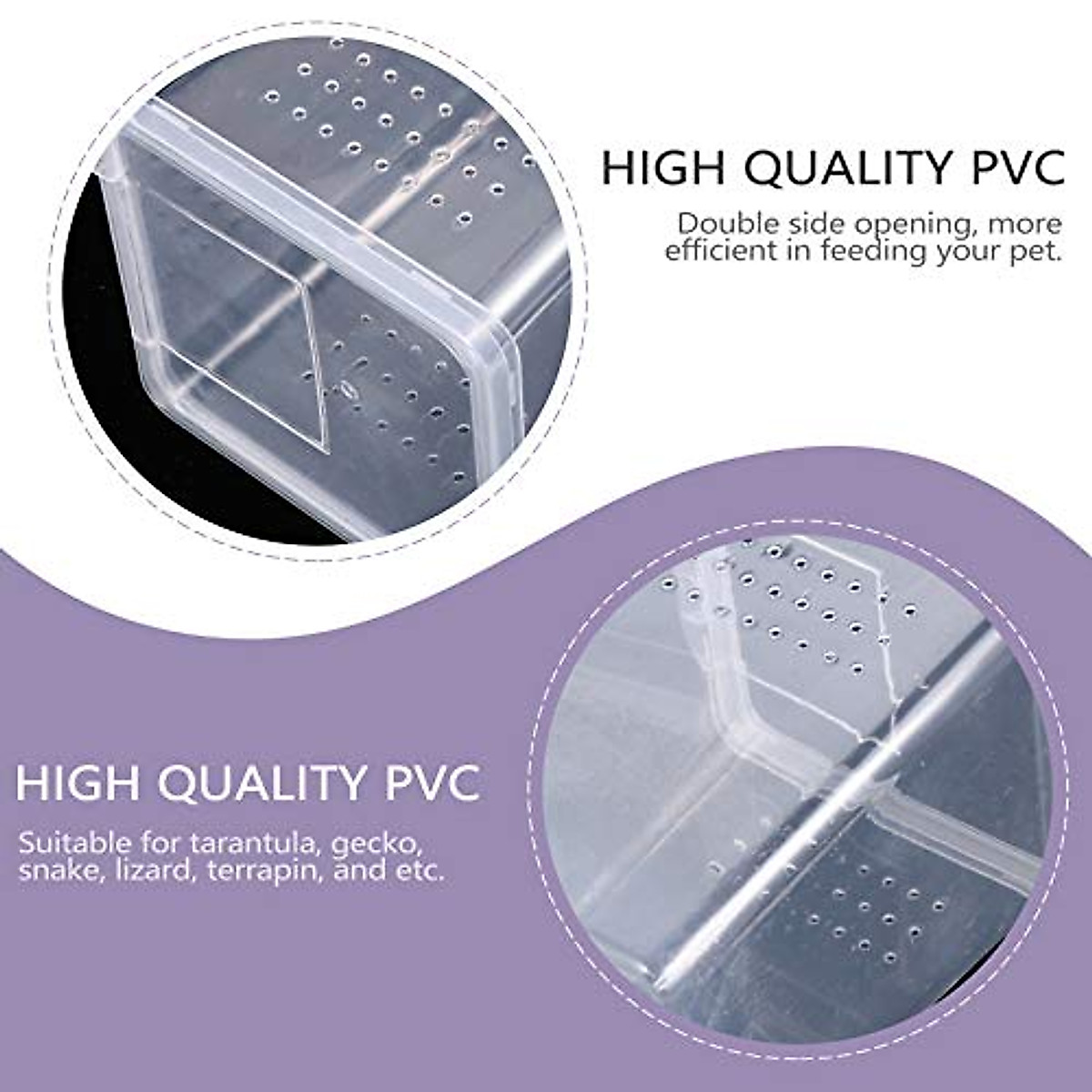 Balacoo 2pcs Plastic Reptile Box Snake Turtle Breeding Box Case Feeding Hatching Container Pet Spider Scorpion Lizard Tank House for Home