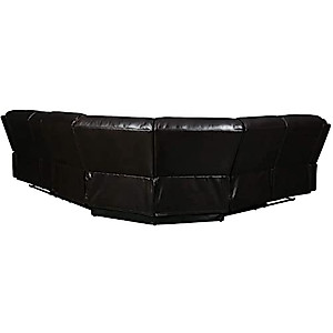 Blackjack Furniture Marsden Modern Leather Air Reclining Living Room Sectional, Brown