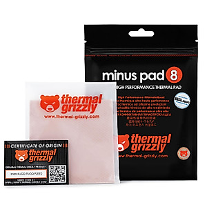Thermal Grizzly - Minus Pad 8 (100x100x2,0mm) - Self-Adhesive Cooling Conductive Thermal Pad - Elastic and Adaptable Silicone Thermopad CPU/GPU/PS4/PS5/Xbox