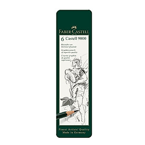 Faber-Castell - Castell 9000 Art Set Pencil (Pack of 6), Green