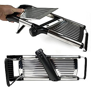 Gramercy Adjustable Mandoline Slicer for Kitchen, Vegetable Chopper, Food Chopper, Vegetable Slicer, Potato Slicer, Mandolin, Potato Cutter - Stainless Steel - INCLUDING One Pair Cut-Resistant Gloves