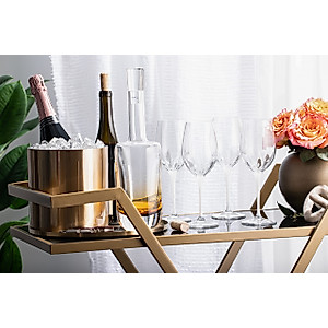 Barski Goblet - Red Wine Glass - Crystal Glass - Water Glass - White Stem - Stemmed Glasses - Set of 6 Goblets - 18 oz Made in Europe