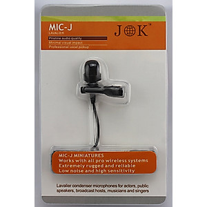 J K Pro Lavalier Lapel Microphone MIC-J 017 Unidirectional Condenser Microphone Compatible with Shure Wireless Transmitter Mini XLR Ta4f Plug