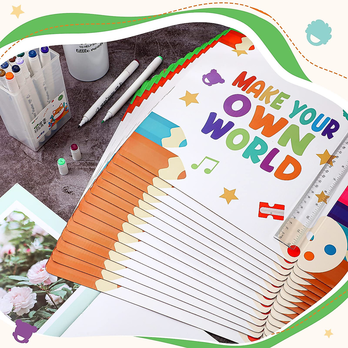 Chuangdi 30 Pcs Classroom Privacy Boards for Student Desks Bright Colored Desk Divider Privacy Folders Desk Dividers for Teacher Student Test Home School Study Reduces Distraction 16 x 12 x 13.5 Inch