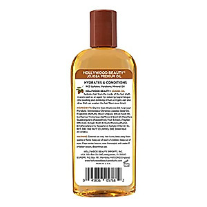 Hollywood Beauty Jojoba Hair Oil, 8oz Bottle, Light Non Greasy, Hydrates & Conditions Hair, Soothes scalp, Anti-Frizz fighter, Can be Used as a Hot Oil Treatment